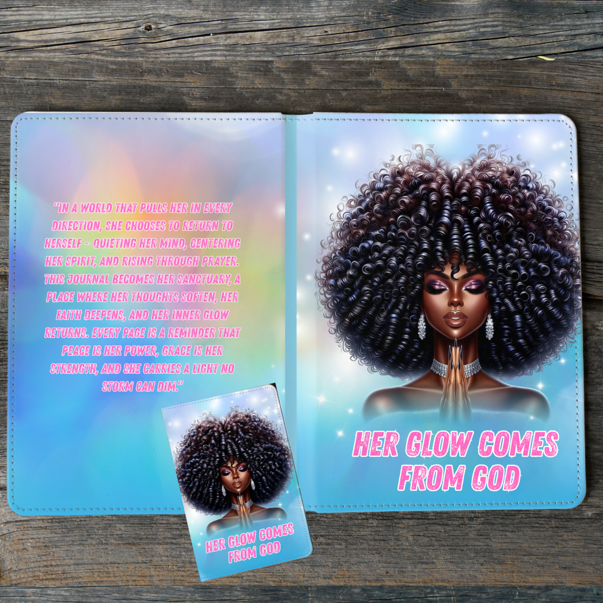 HER GLOW COMES FROM GOD JOURNAL – DesignZbyCassandra